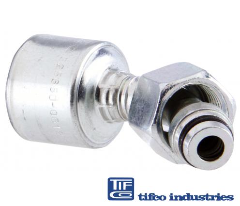 TIFCO Industries - Part#: 81324 - MegaCrimp Hose End, 6G-12FDLORX45