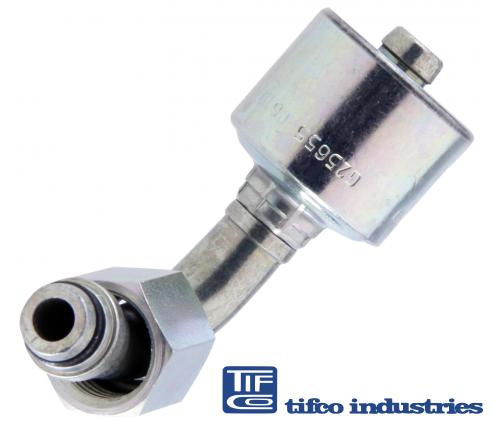 TIFCO Industries - Part#: 81334 - MegaCrimp Hose End, 6G-12FDLORX90