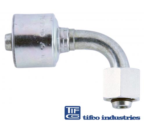 TIFCO Industries - Part#: 81334 - MegaCrimp Hose End, 6G-12FDLORX90