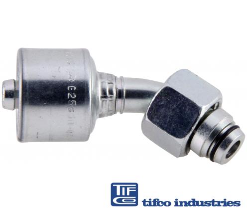 TIFCO Industries - Part#: 81324 - MegaCrimp Hose End, 6G-12FDLORX45