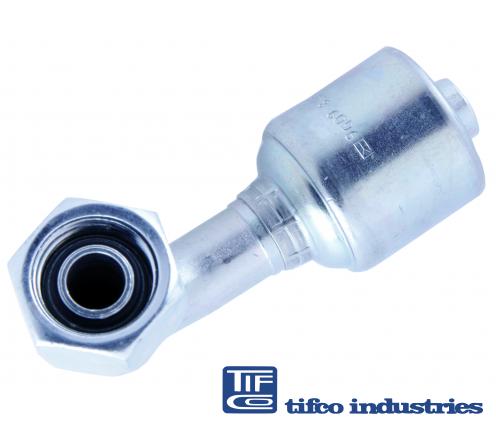 TIFCO Industries - Part#: 81406 - MegaCrimp Hose End, 6G-6FBSPORX90