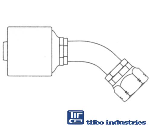 TIFCO Industries - Part#: 81424 - MegaCrimp Hose End, 6G-6FKX45