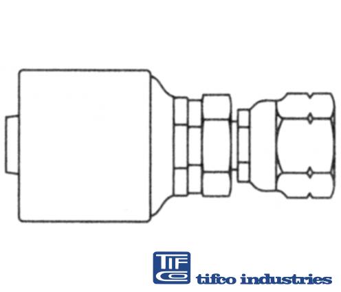 TIFCO Industries - Part#: 81165 - MegaCrimp Hose End, 6G-6FSX