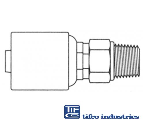 TIFCO Industries - Part#: 81005 - MegaCrimp Hose End, 6G-6MP